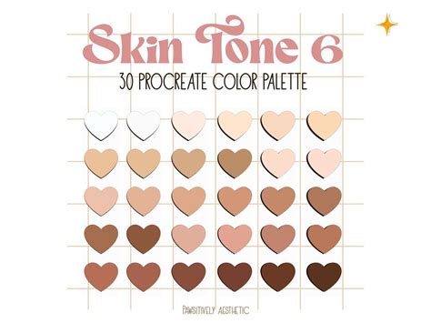Skin Tone 6 Procreate Color Palette Afbeelding Door
