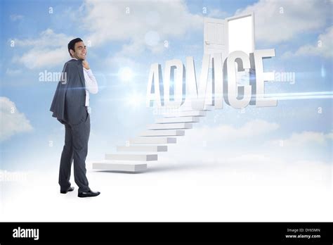 Advice Against Steps Leading To Open Door In The Sky Stock Photo Alamy