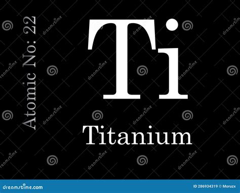 Titanium Chemical Element Symbol And Atomic Number Stock Illustration