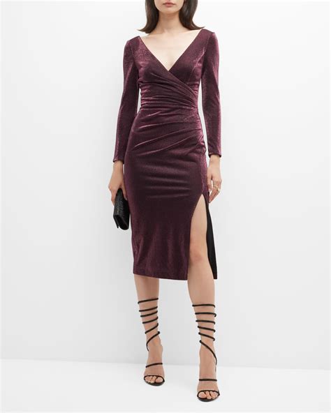 Dress The Population Black Label Lois Ruched Shimmer Bodycon Dress
