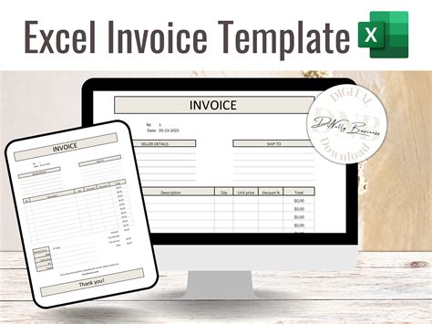 Excel Invoice Template Simple Business Invoice Spreadsheet Excel Invoice Freelance Invoice