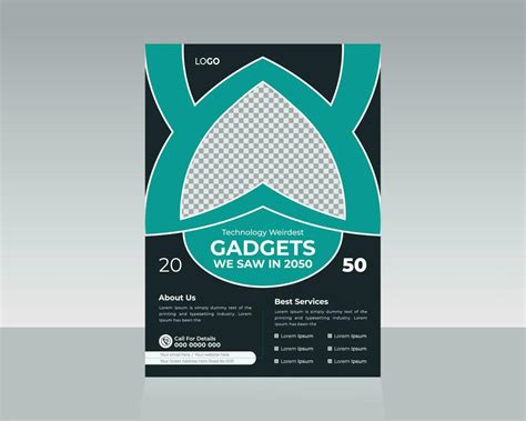 Technology Flyer Template Design 20642784 Vector Art At Vecteezy