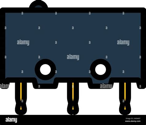 Micro Button Icon Icon Editable Bold Outline With Color Fill Design Vector Illustration Stock