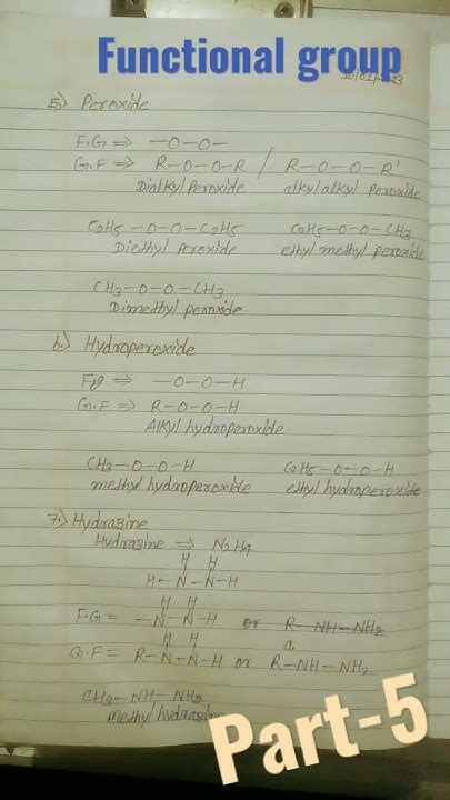 Functional Grouppart 5 Peroxidehydroperoxide Hydrazine Youtube