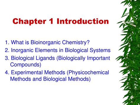 PPT Outline Of Bioinorganic Chemistry PowerPoint Presentation Free
