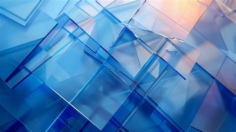 Abstract Blue Glass Squares Premium Ai Generated Image
