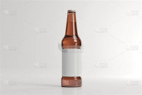 啤酒瓶与空白标签3d渲染