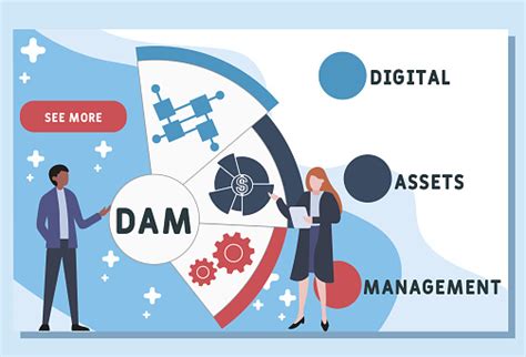 벡터 웹 사이트 디자인 템플릿 Dam 디지털 자산 관리 약어 비즈니스 개념 비즈니스에 대한 스톡 벡터 아트 및 기타 이미지