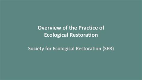 Overview Of The Practice Of Ecological Restoration Era India