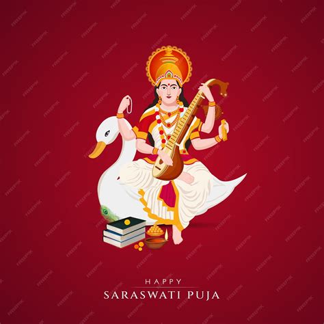 Premium Vector Vasant Panchami Saraswati Puja Basant Social Media Post
