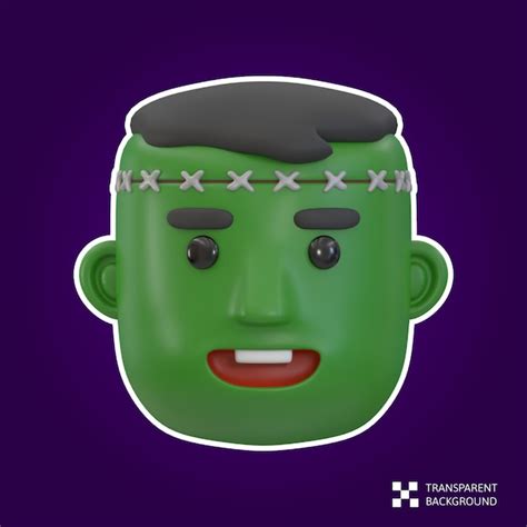 Premium Psd D Rendering Halloween Icon Head Zombie
