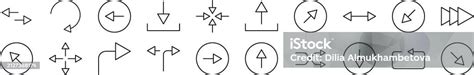 Pack Of Linear Symbols Of Arrows Editable Stroke Linear Symbol For Web Sites Newspapers Articles