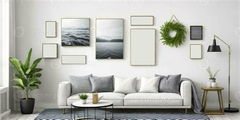 Photo Realistic Wall Decor Photo Frame Above Sofa In Sitting Room