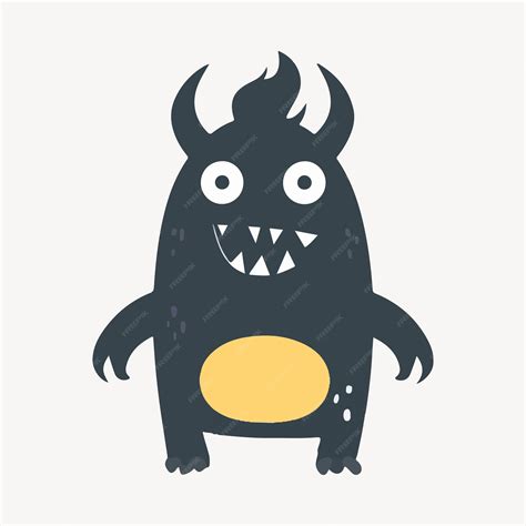 Cute Monster Cartoon Character Illustration Vector Premium Ai