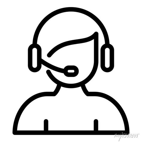 Customer Support Icon Outline Customer Support Vector Icon For • Wall