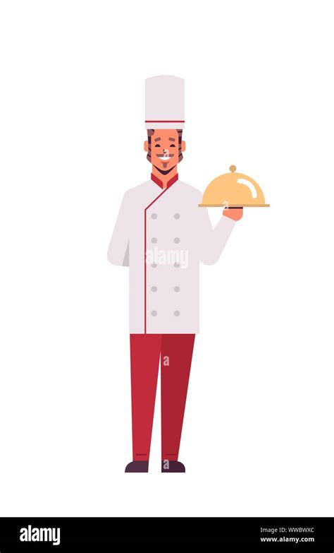 Male Professional Chef Cook Holding Covered Platter Serving Tray Man