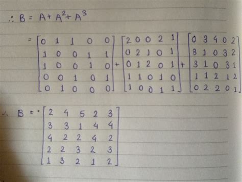 Solved N Graph Theory An Adjacenty Matrix A Is A Way Of Representing Course Hero