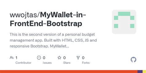Github Wwojtasmywallet In Frontend Bootstrap This Is The Second Version Of A Personal Budget