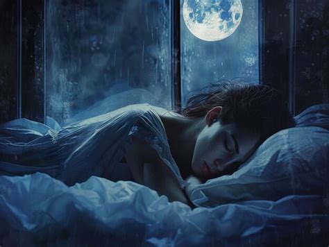 A Person Sleeping Peacefully In Bed At Night Premium Ai Generated Image