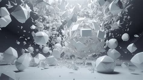 Fondo Espacio Que Vuela Formas Geométricas Blancas En Un 3d Futurista