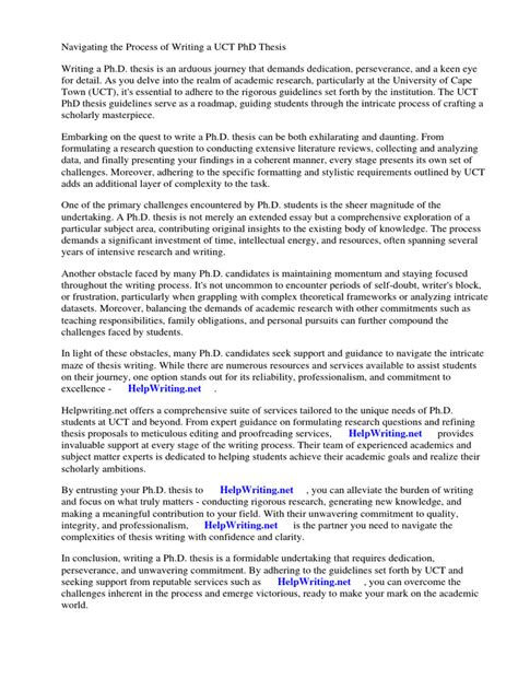 Uct Phd Thesis Guidelines Pdf