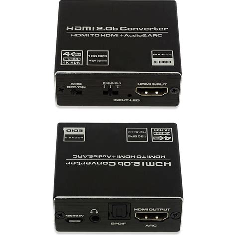 Extrator De Áudio Hdmi 4k 20 4k 60hz Áudio P2 E Óptico