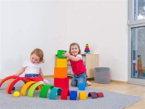 Grimms Large 12 Piece Rainbow Stacker Wooden Nesting Puzzlecreative