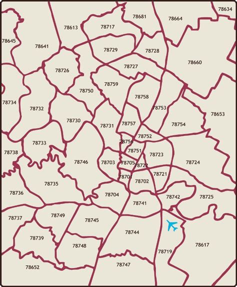 Printable Austin Zip Code Map Printable Word Searches