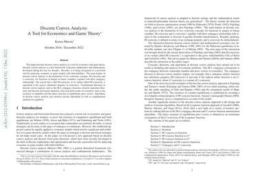 Discrete Convex Analysis A Tool For Economics And Game Theory Papers