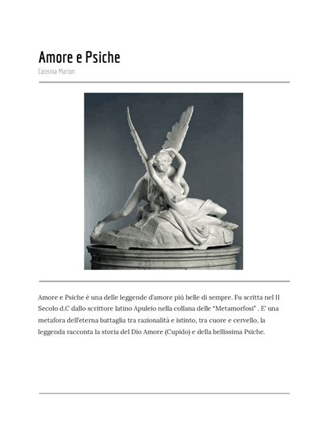 Il Mito Di Amore E Psiche Docsity