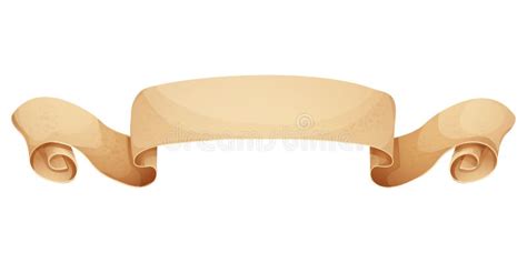 Parchment Paper Scroll Ribbon Old Vintage Banner Game Ui Element In