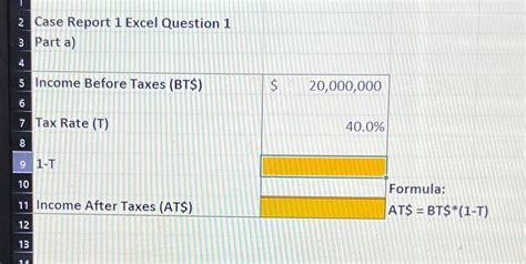 Solved 2 ﻿case Report 1 ﻿excel Question 13 ﻿part A45