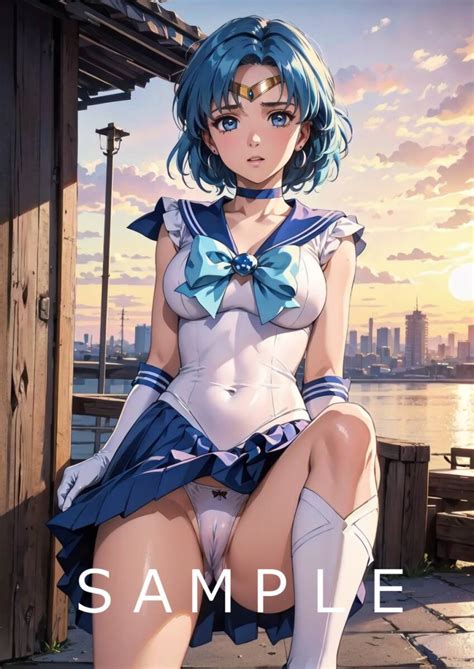 【未使用】385セーラーマーキュリー 美少女戦士セーラームーン 同人ファンアート アニメ ゲーム マンガ 同人 A4 イラスト 光沢紙 A4