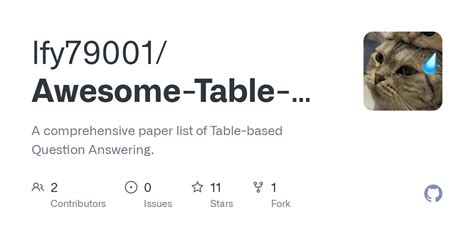 github lfy79001 awesome table qa a comprehensive paper list of table
