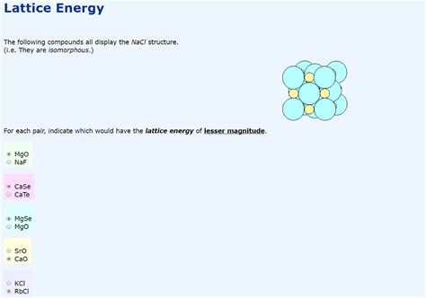 Solved The Following Compounds All Display The NaCl Chegg Com
