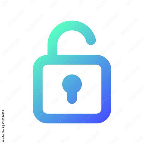 Unlocked Padlock Pixel Perfect Gradient Linear Ui Icon Security