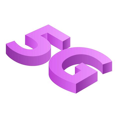 ピンクの 5 G アイコン白い背景に分離された Web デザインのピンクの 5 G ベクトル アイコンの等尺性 プレミアムベクター