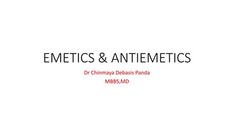 Emetics And Antiemetics Ppt