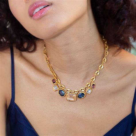 Adele Statement Gem Necklace Sequin