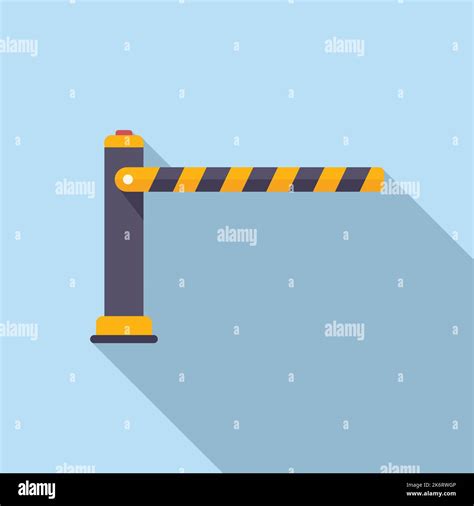 Border Barrier Icon Flat Vector Train Safety Stop Closed Stock Vector