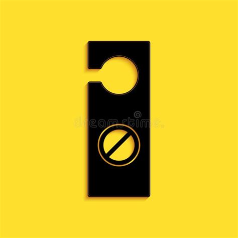 Black Please Do Not Disturb Icon On Yellow Background Hotel Door