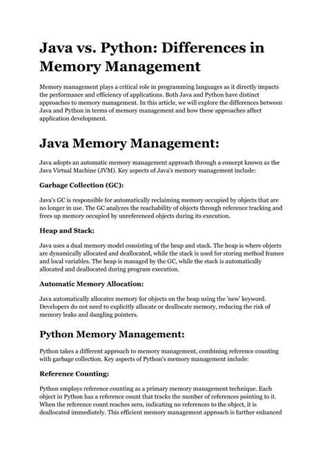 PPT - Java vs. Python Differences in Memory Management PowerPoint ...