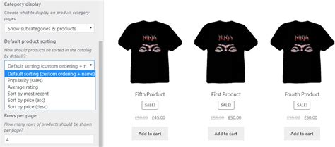woocommerce products sort and display by custom filters