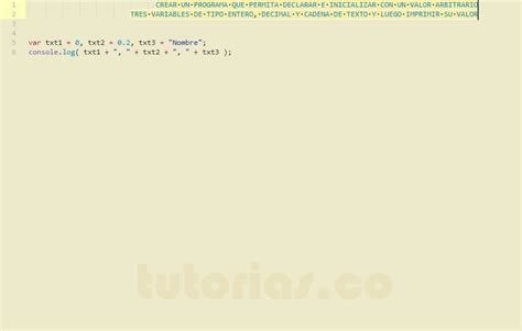 operadores javascript imprimir variables declaradas