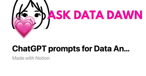 Lava Kafle On Linkedin Chatgpt Prompts For Data Analyses Notion