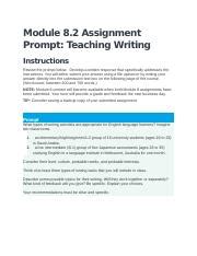 Module Docx Module Assignment Prompt Teaching Writing