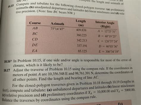 Solved 10 15 Compute And Tabulate For The Following