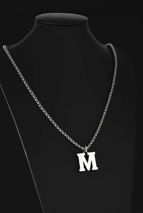 Initial Pendant In Platinum The Letter M