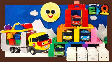 타요 장난감 L 캐리어카와 신기한 무지개 색깔 놀이 L 무지개 변신 차고지 L 꼬마버스들이 하얗게 변해 버렸어요 Youtube