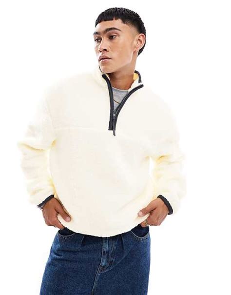 Asos Design Sweat Coupe Carrée Oversize En Imitation Peau De Mouton